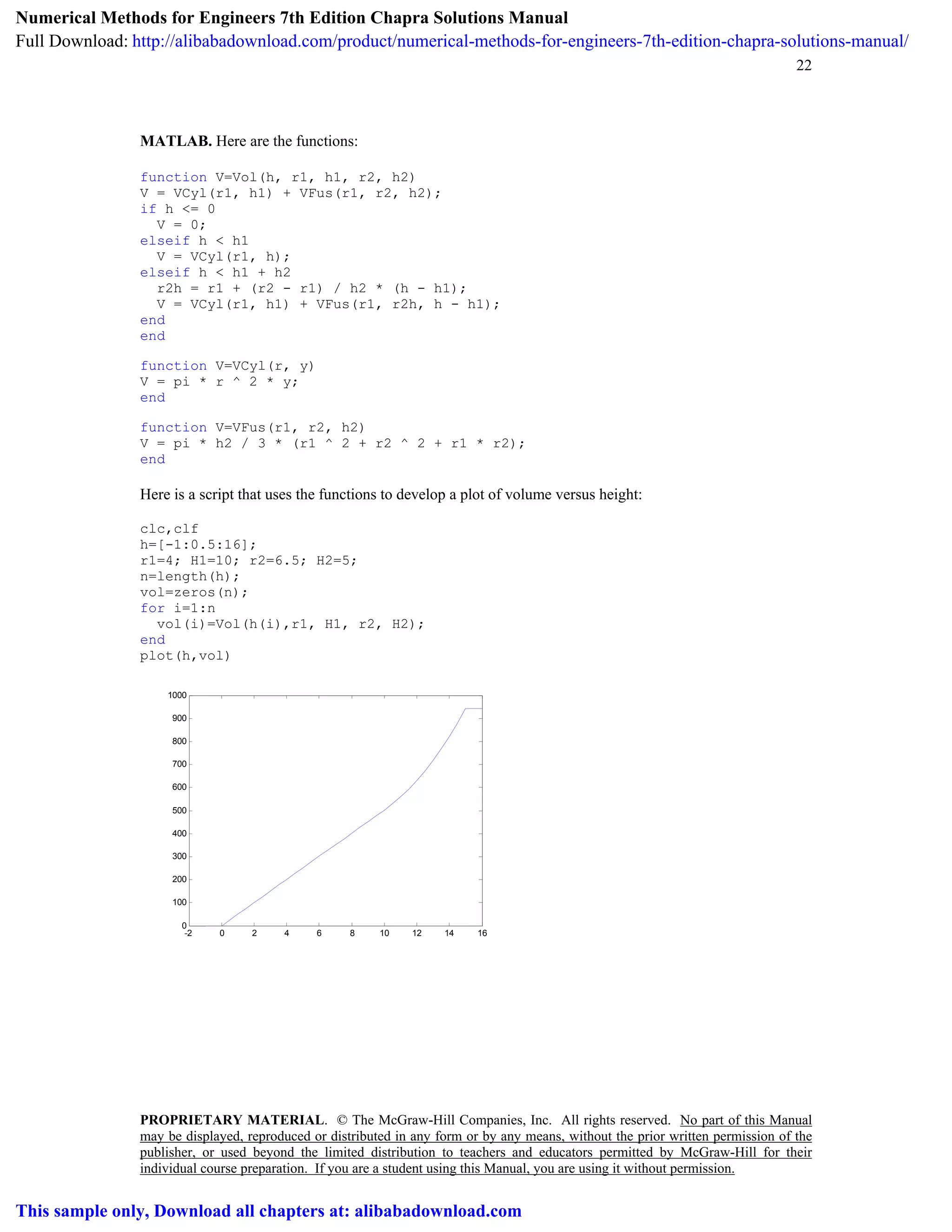 Numerical Methods for Engineers 7th Edition Chapra Solutions Manual | PDF