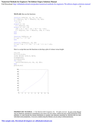 Numerical Methods for Engineers 7th Edition Chapra Solutions Manual | PDF