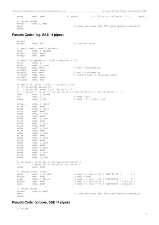 Numerical Algorithm for a few Special Functions | PDF