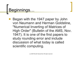 Numerical Algorithms | PPT | Computing | Technology & Computing