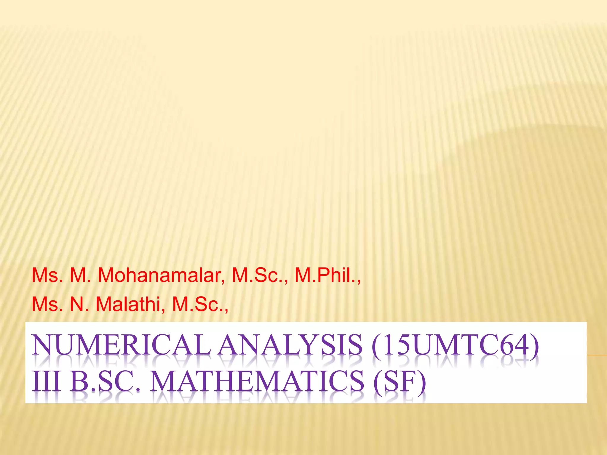 Numerical analysis | PPT
