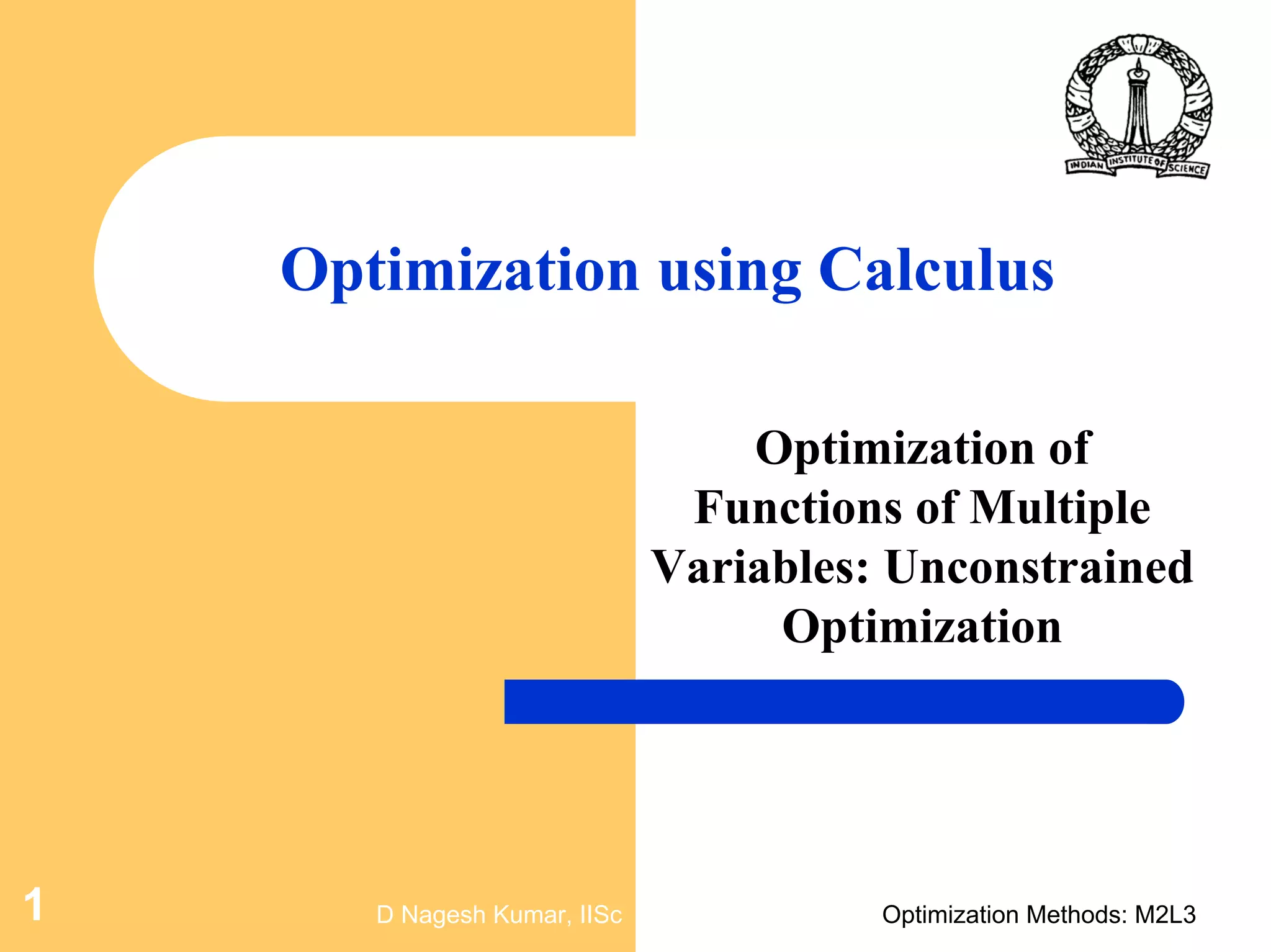 Numerical analysis multivariable unconstrained | PDF