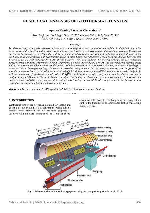 Numerical analysis of geothermal tunnels | PDF