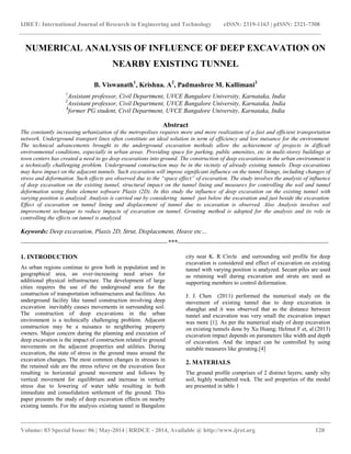Numerical analysis of influence of deep excavation on nearby existing tunnel | PDF