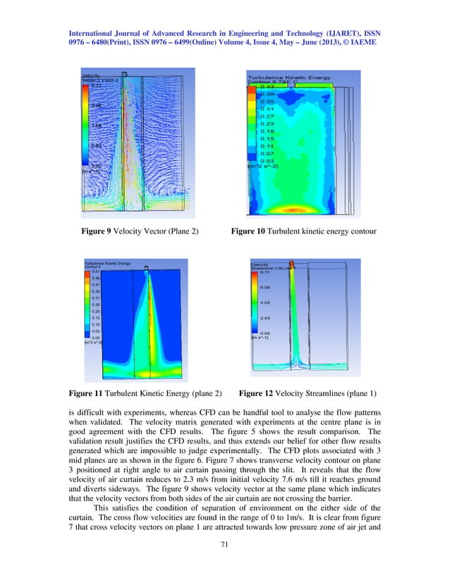 Numerical analysis of velocity vectors plots and turbulent kinetic energy | PDF