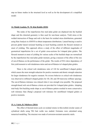 Numerical analysis on residual stress on plate girder | PDF