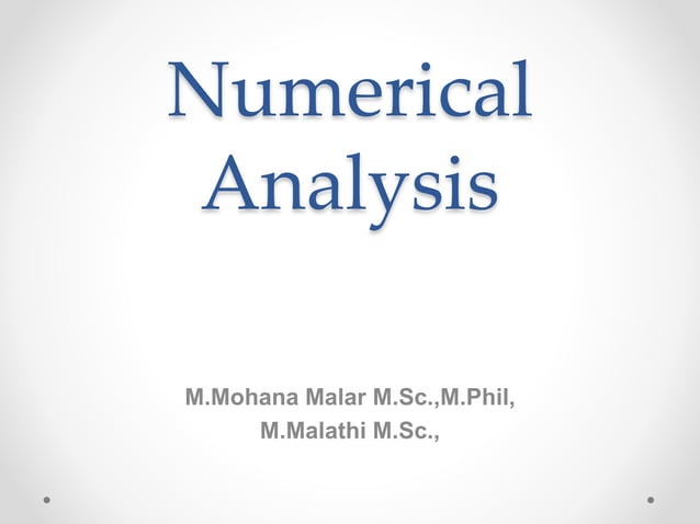 Numerical analysis ppt | PPTX