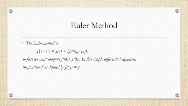 Euler Method using MATLAB | PPT