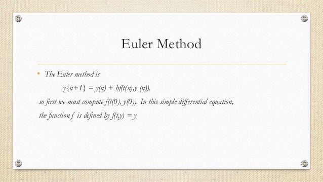 Euler Method Using Matlab