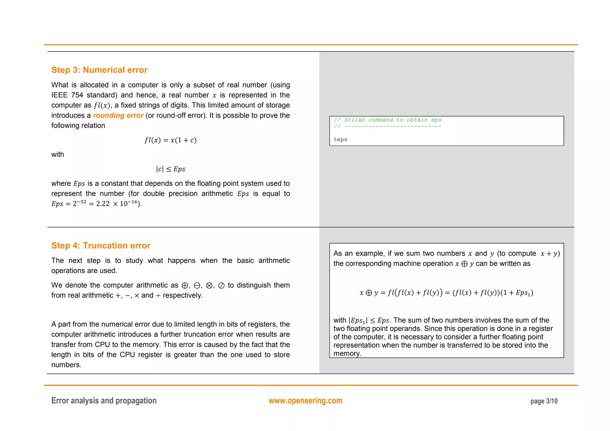 Numerical Analysis Using Scilab Error Analysis And Propagation Ppt