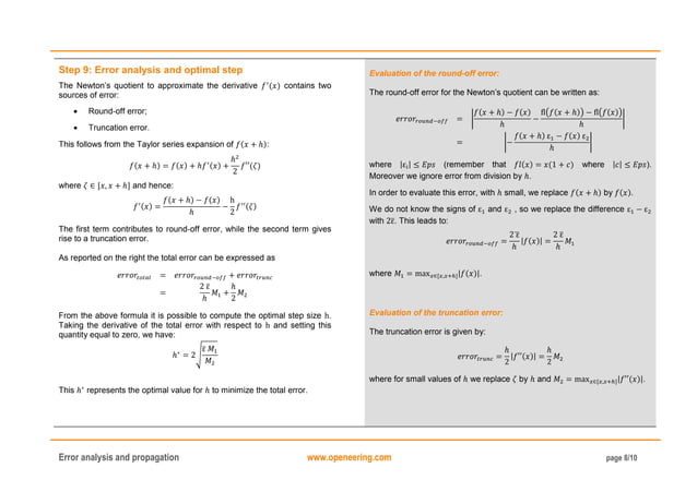 Numerical analysis using Scilab: Error analysis and propagation | PDF