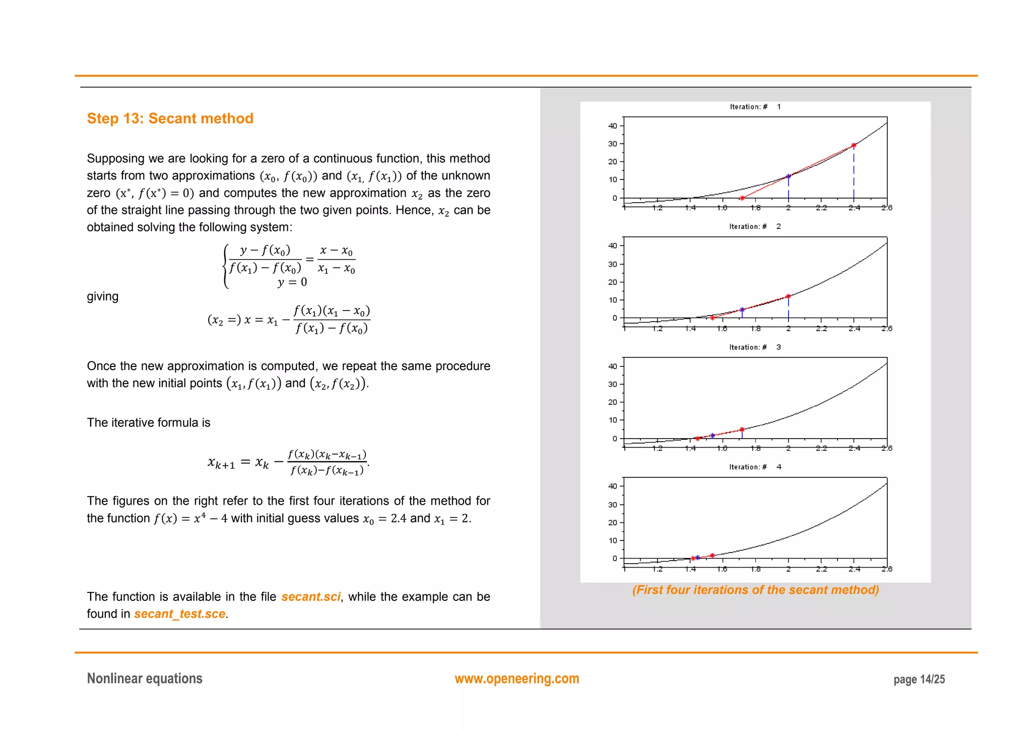 Numerical analysis using Scilab: Solving nonlinear equations | PDF
