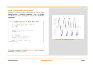 Numerical analysis using Scilab: Solving nonlinear equations | PDF