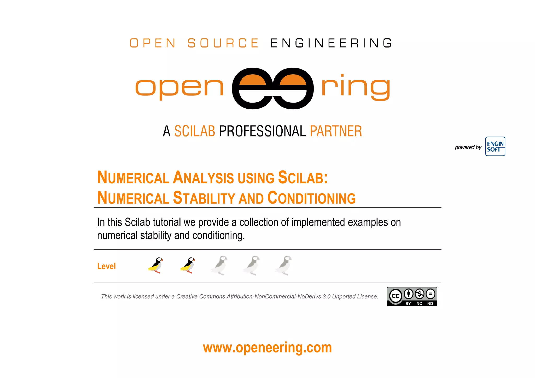 Numerical analysis using Scilab: Numerical stability and conditioning | PDF