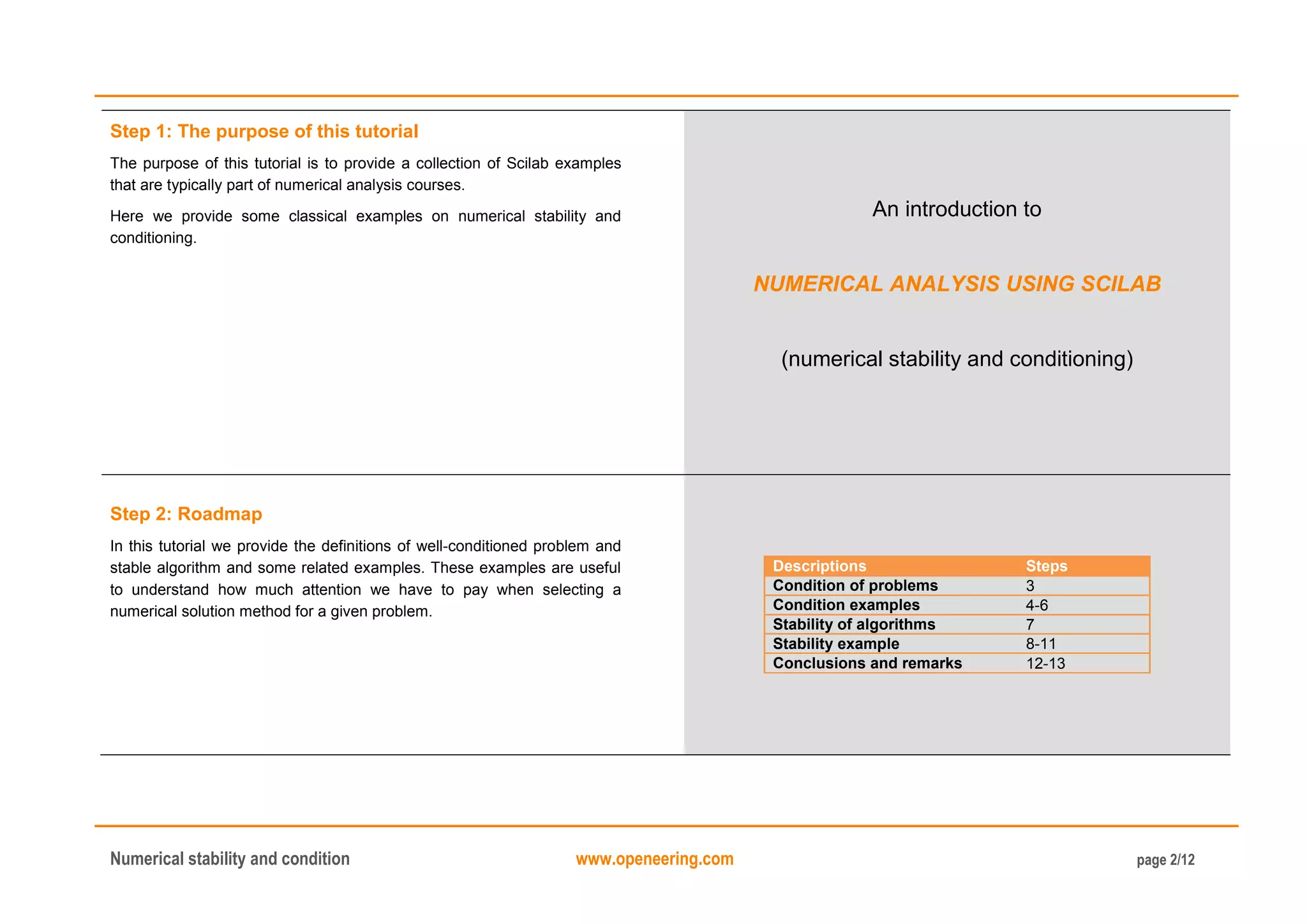 Numerical analysis using Scilab: Numerical stability and conditioning | PDF | Computing ...
