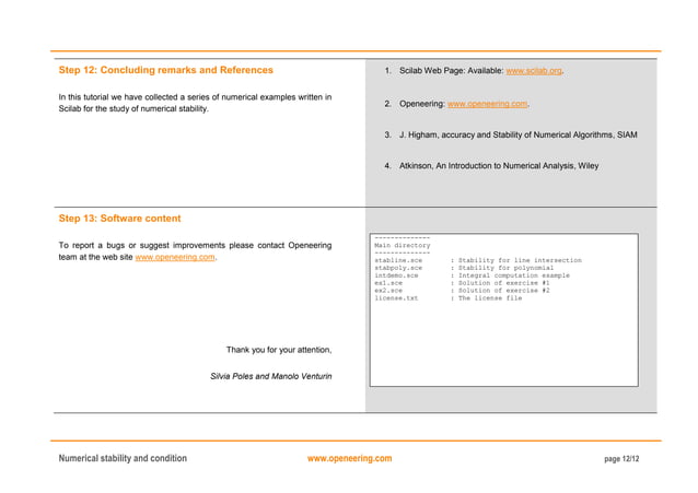 Numerical analysis using Scilab: Numerical stability and conditioning | PDF | Computing ...