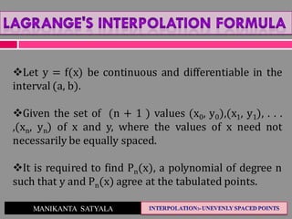 Numerical analysis interpolation-III | PPT