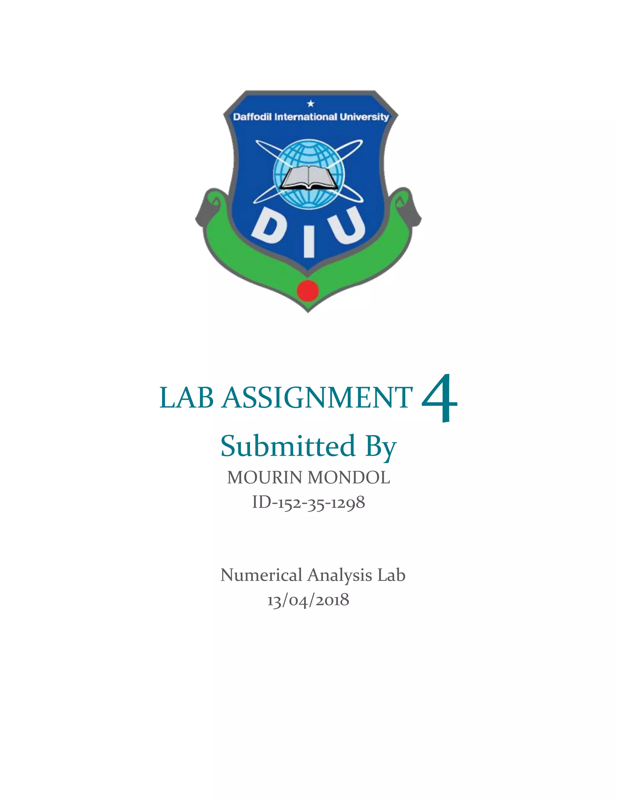 Numerical Analysis lab 4 | PDF