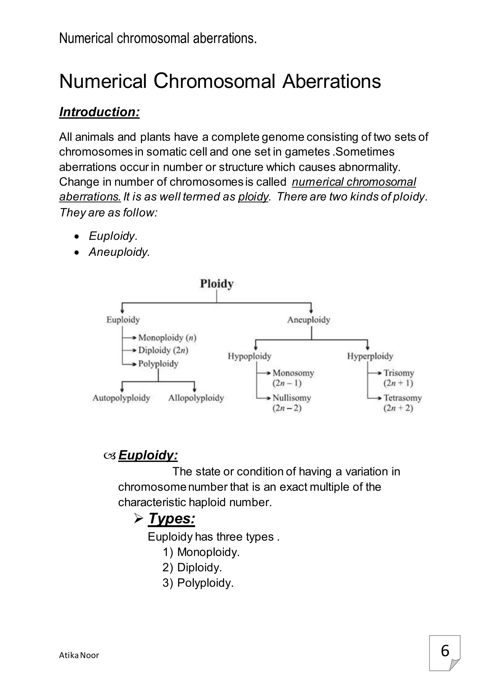 chromosomal aberrations in number | DOCX