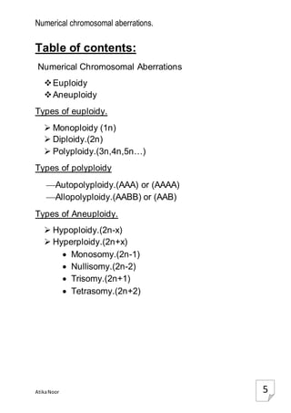 chromosomal aberrations in number | DOCX