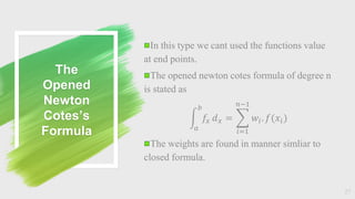 Newton Cotes Integration Method, Open Newton Cotes, Closed Newton Cotes ...