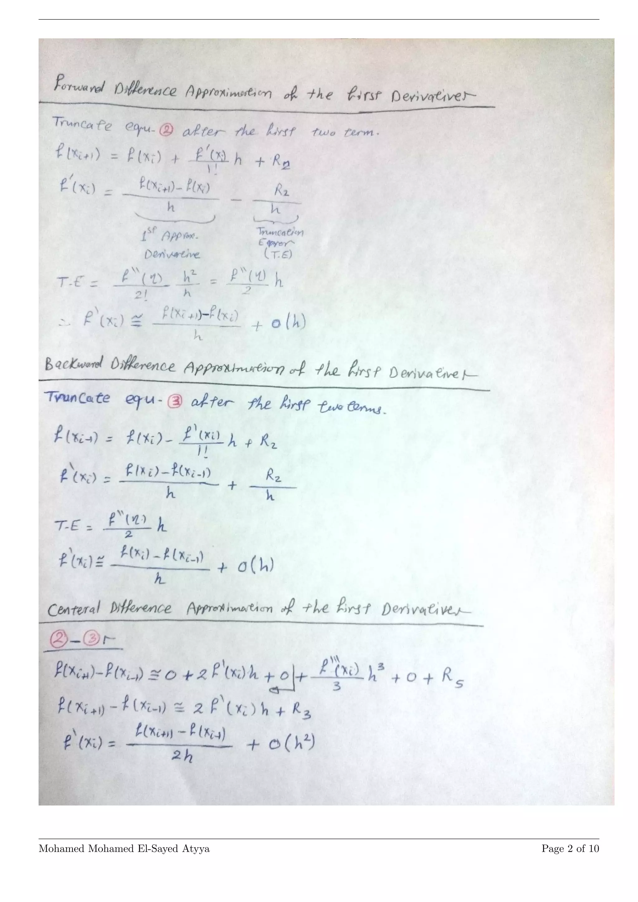 Numerical differentiation | PDF
