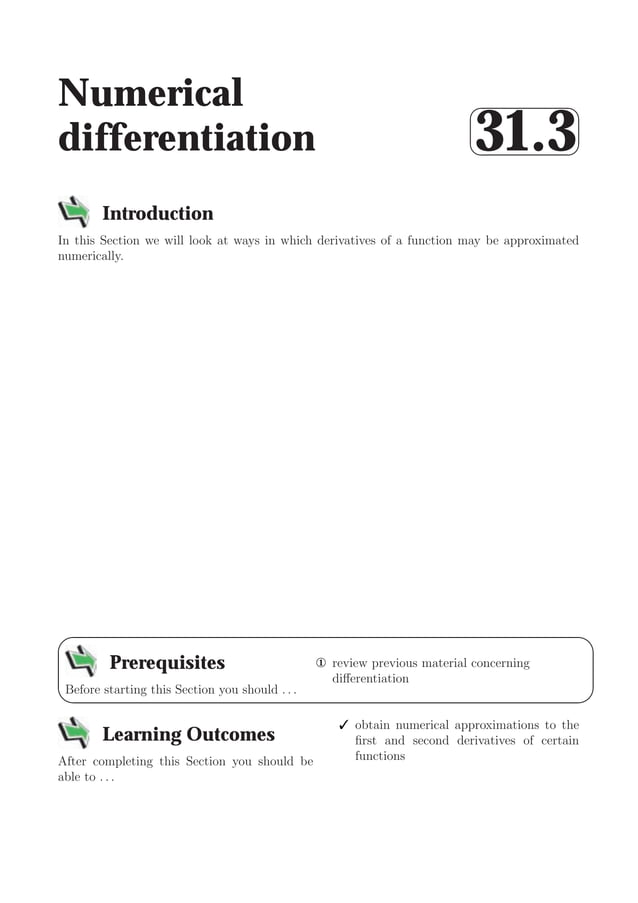 Numerical Differentiations Solved examples | PDF Numerical Differentiations Solved examples | PDF