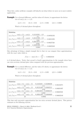 Numerical Differentiations Solved examples | PDF
