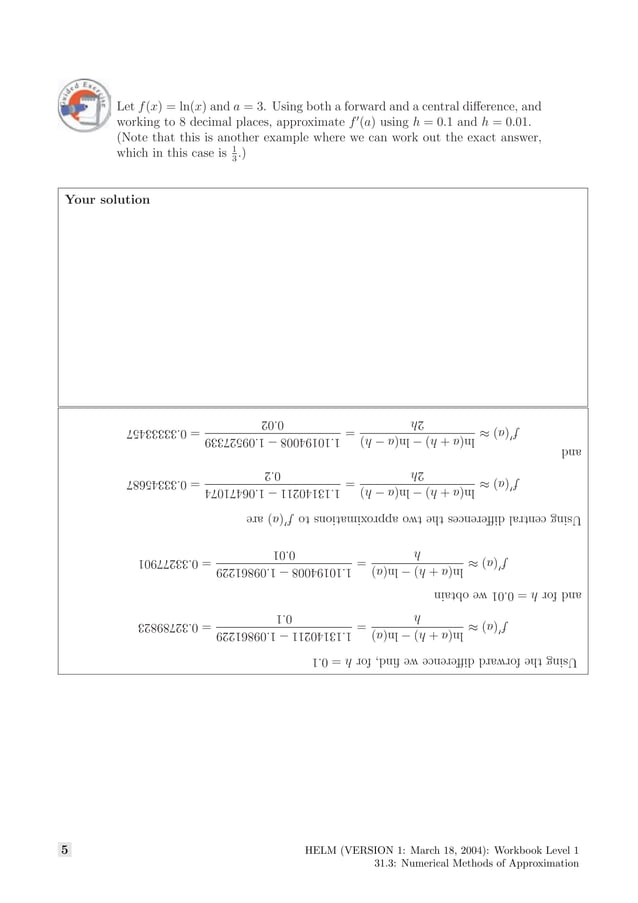 Numerical Differentiations Solved examples | PDF