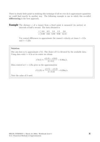 Numerical Differentiations Solved examples | PDF