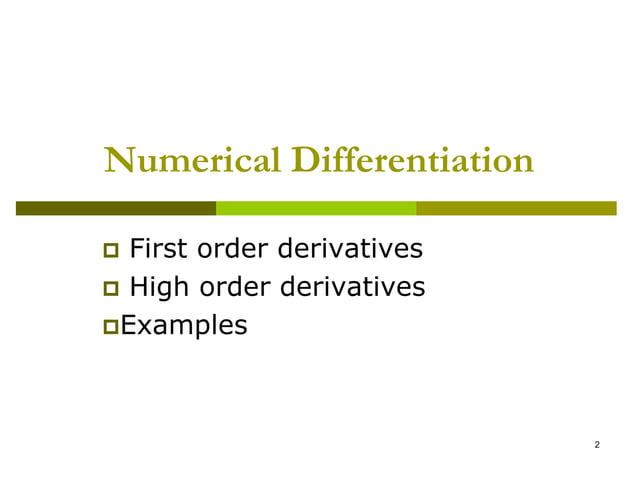 Numericaldifferentiationsppt