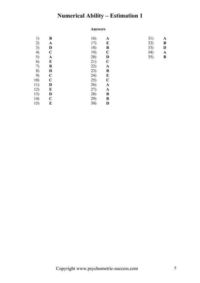 Numerical estimation 1 | PDF