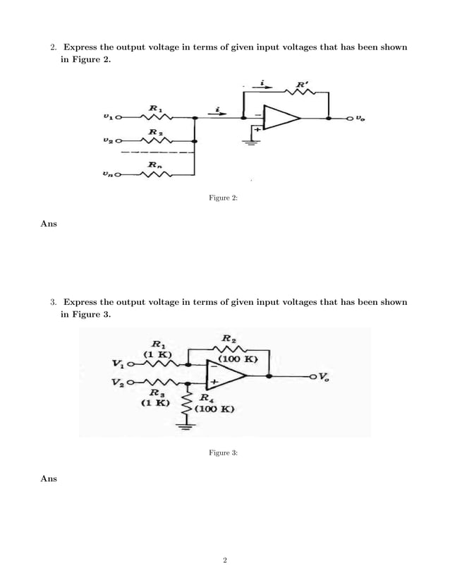 Numerical exercise on OP-AMP | PDF