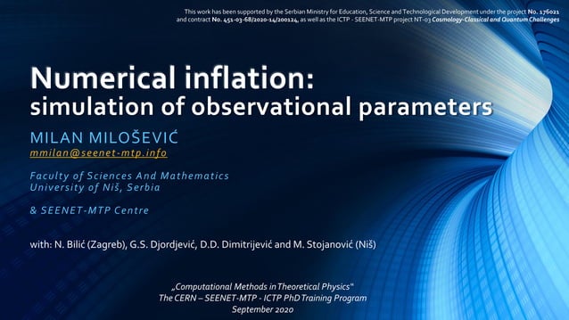 Numerical inflation: simulation of observational parameters | PPT