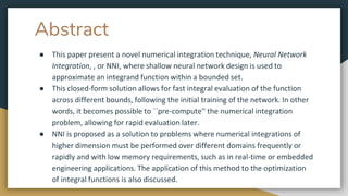 Numerical Integral using NNI | PPT