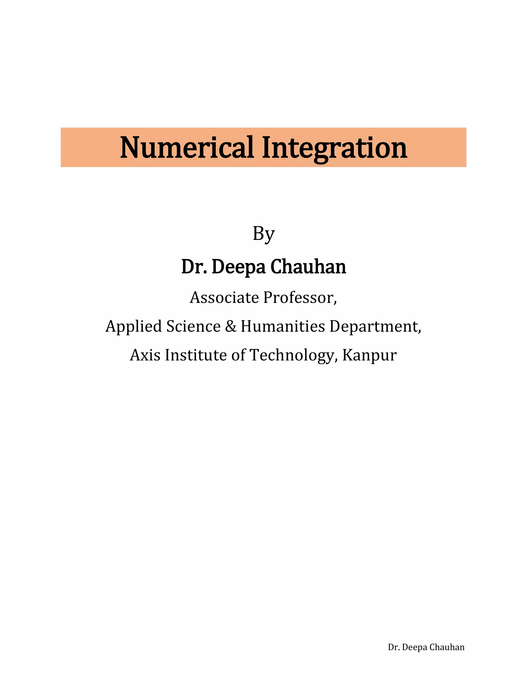 Numerical integration | PDF