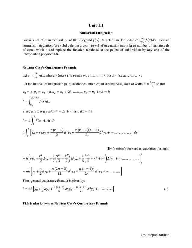 Numerical integration | PDF