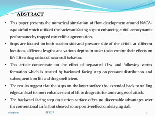 Numerical Investigation of Turbulent Flow Around a Stepped Airfoil at ...