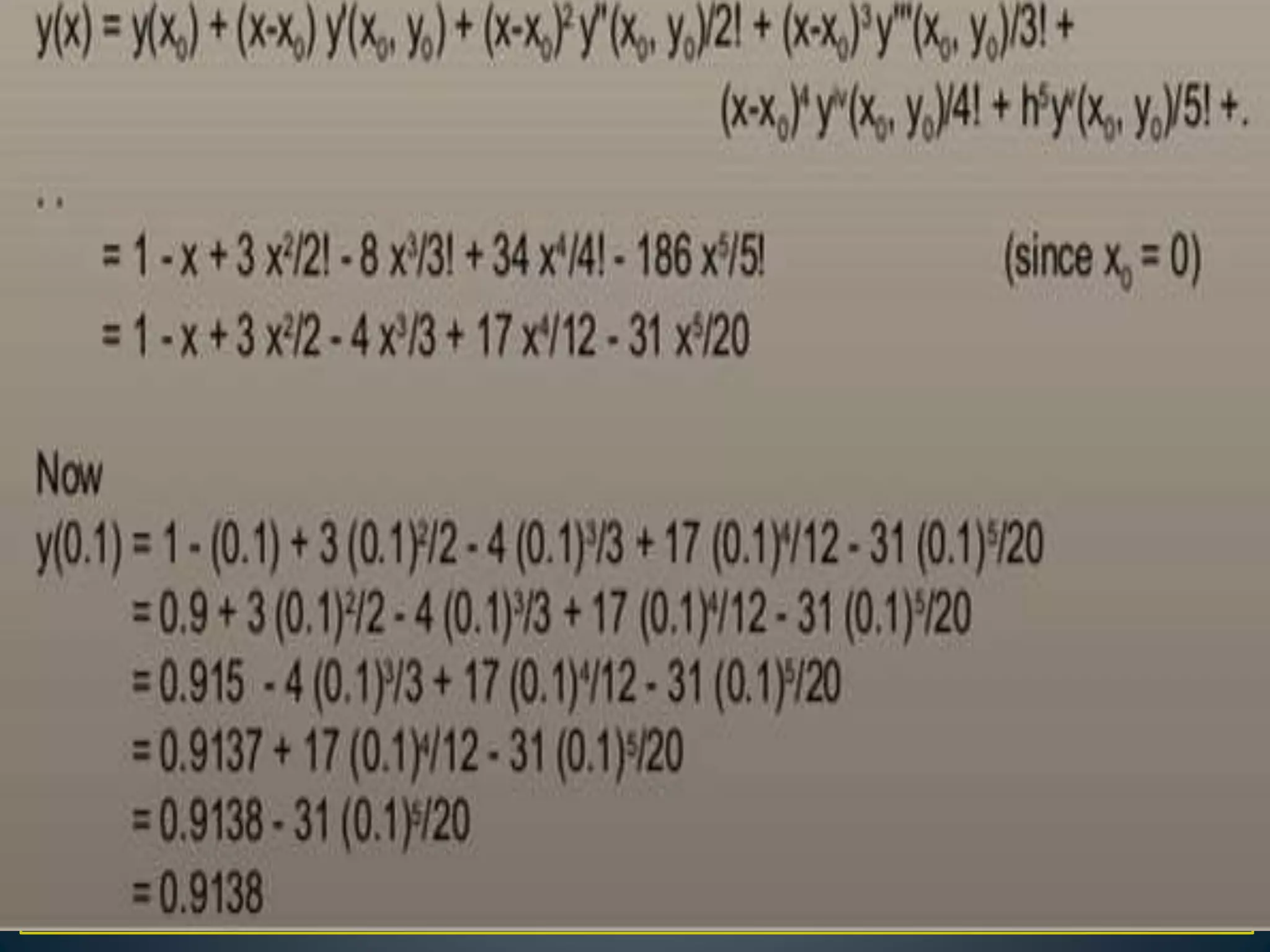 Numerical method-Picards,Taylor and Curve Fitting. | PPTX