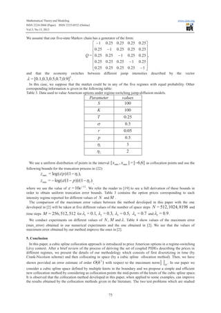 Numerical method for pricing american options under regime | PDF