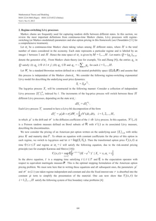 Numerical method for pricing american options under regime | PDF