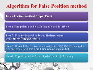 Numerical method for solving non linear equations | PDF