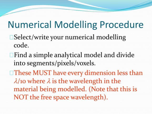 APPLICATION OF NUMERICAL METHODS IN SMALL SIZE | PPT