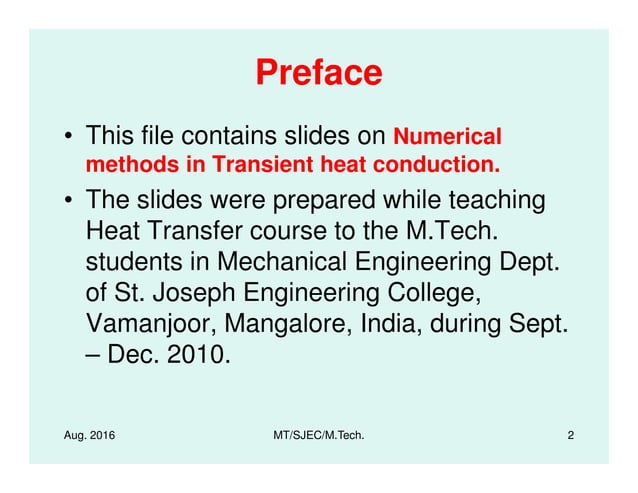 Numerical methods in Transient-heat-conduction | PDF