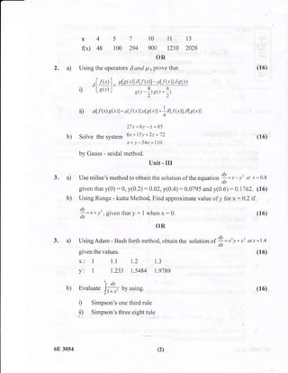Numerical Methods and Applied Statistics Paper (RTU VI Semester) | PDF