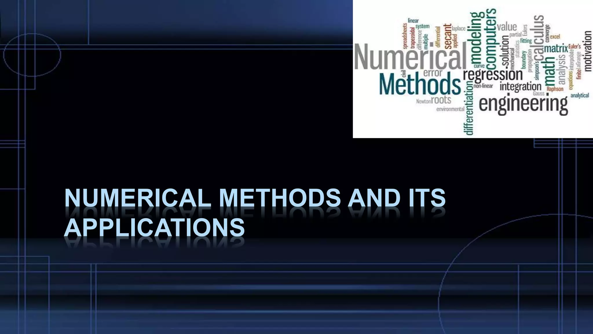 Numerical Methods And Its Applications Ppt