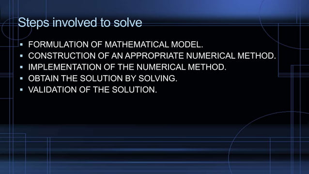 Numerical Methods And Its Applications Ppt
