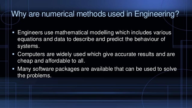 Numerical Methods And Its Applications