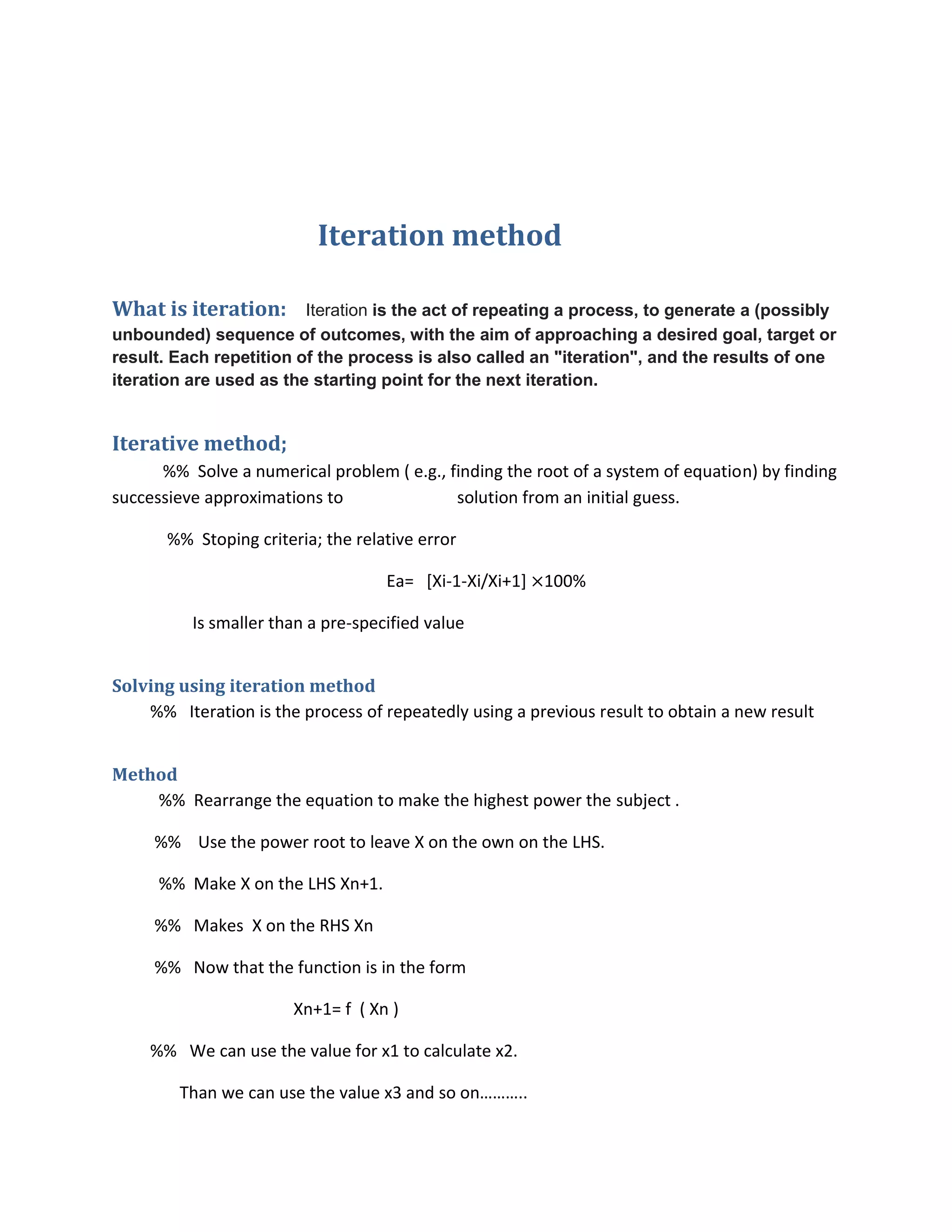 Numerical methods presentation 11 iteration method | PDF