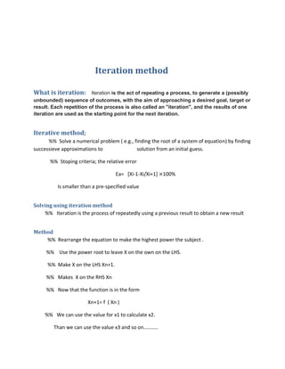 Numerical methods presentation 11 iteration method | PDF